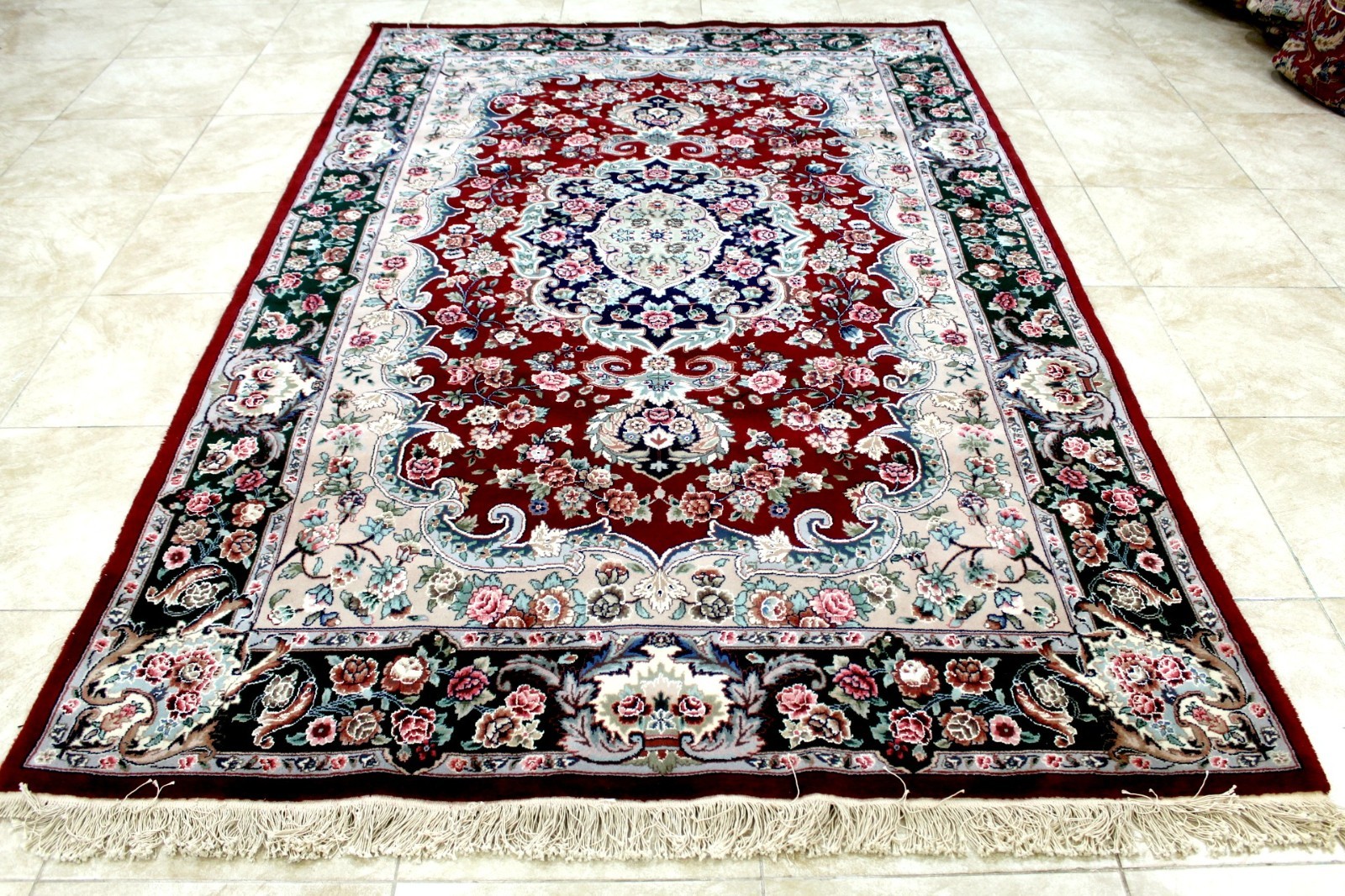 9X6 BREATHTAKING MINT 400+KPSI HAND KNOTTED VEGETABLE DYE SILK WOOL ...