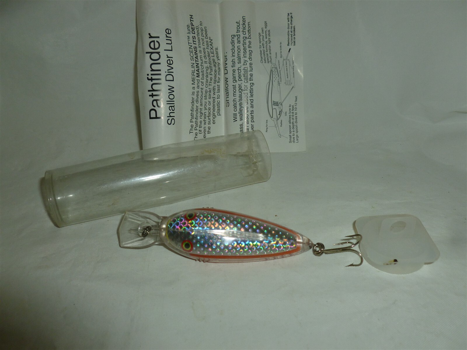 Vintage 3 Inch Plastic Merlin Scent Lure Fishing Lure w/ Box & Flyer ...