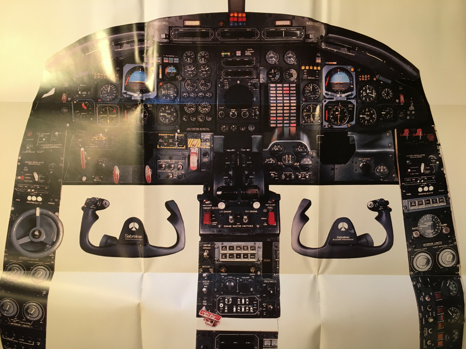 FlightSafety Sabreliner 80 Instrument Panel Poster | eBay