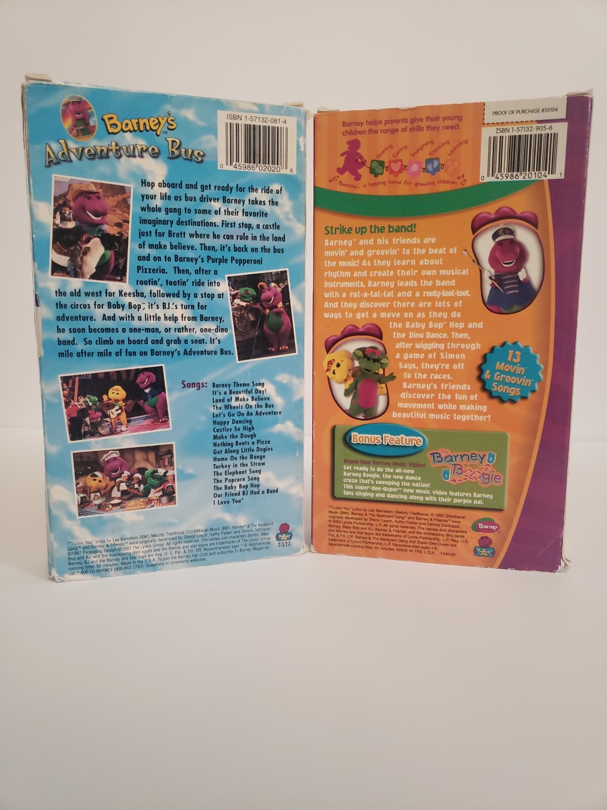 Lot Of Barney VHS- 2 Tapes Barney Walk Around The Block And Moving and ...