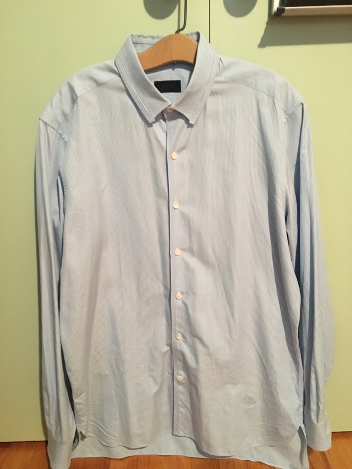 Lanvin Paris Baby Blue Button Up Formal Shirt Size Large 40 15.75 Fancy ...