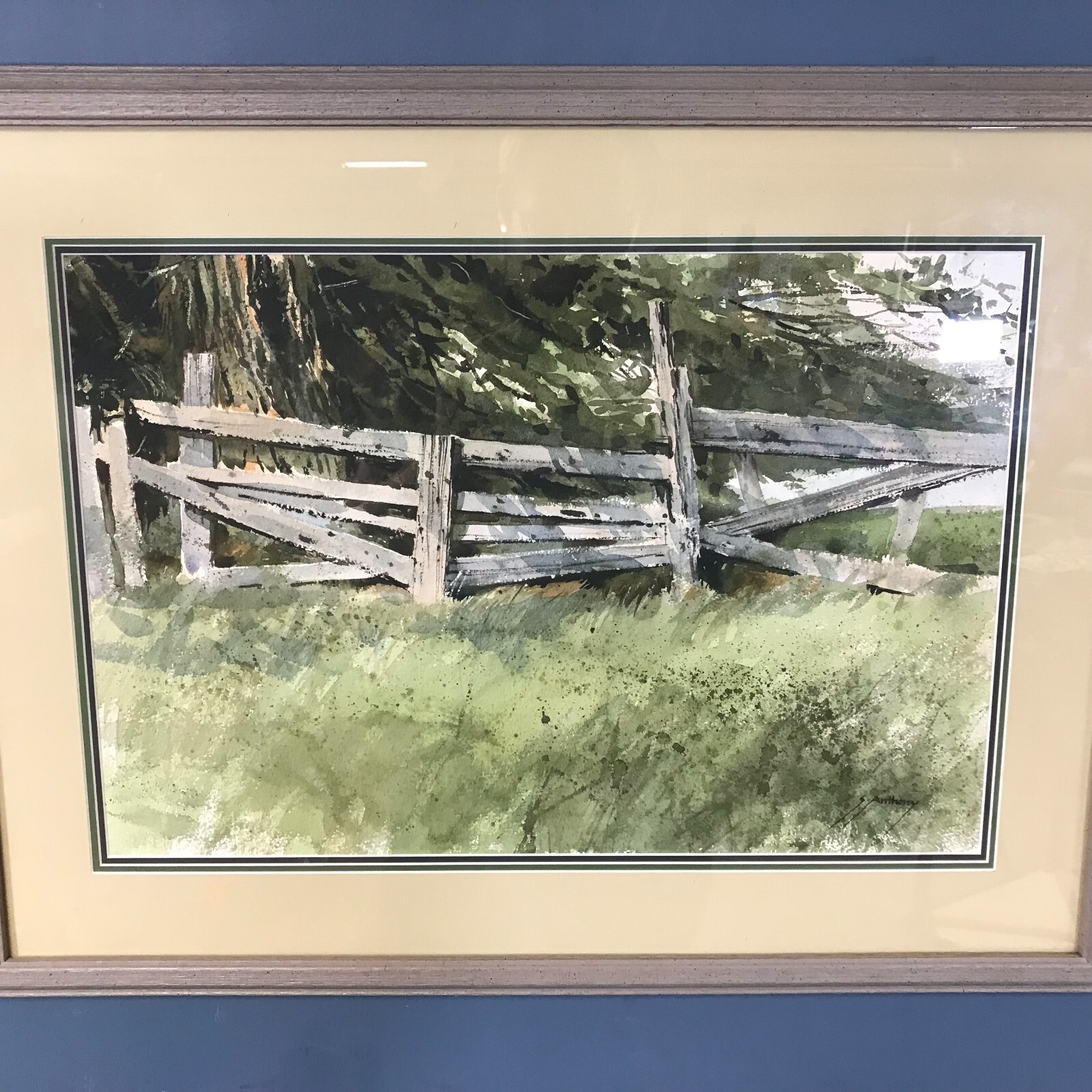 Scott Anthony Watercolor Painting Weathered Fence | eBay