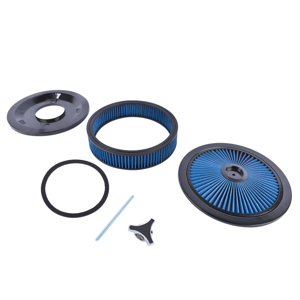 14" x 3" Super Flow Air Cleaner Washable Recessed Blue Filter Black Top ...