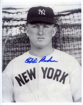 Eddie Bockman (D.2011) signed 8x10 photo w/ '46 New York Yankees ...