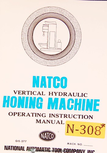 Natco Honing Drill Operations and Parts Manual | eBay