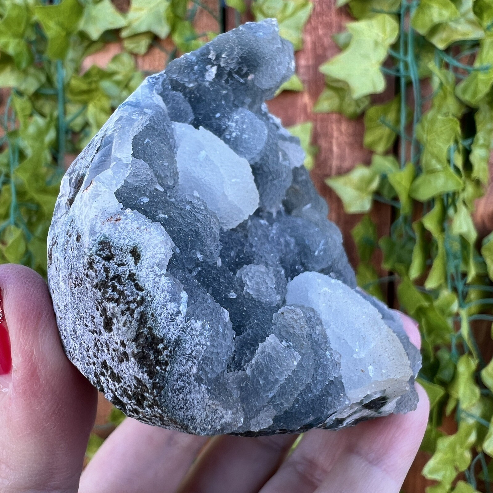 12.95 Oz Blue Chalcedony Crystal Cluster With Calcite From India | eBay