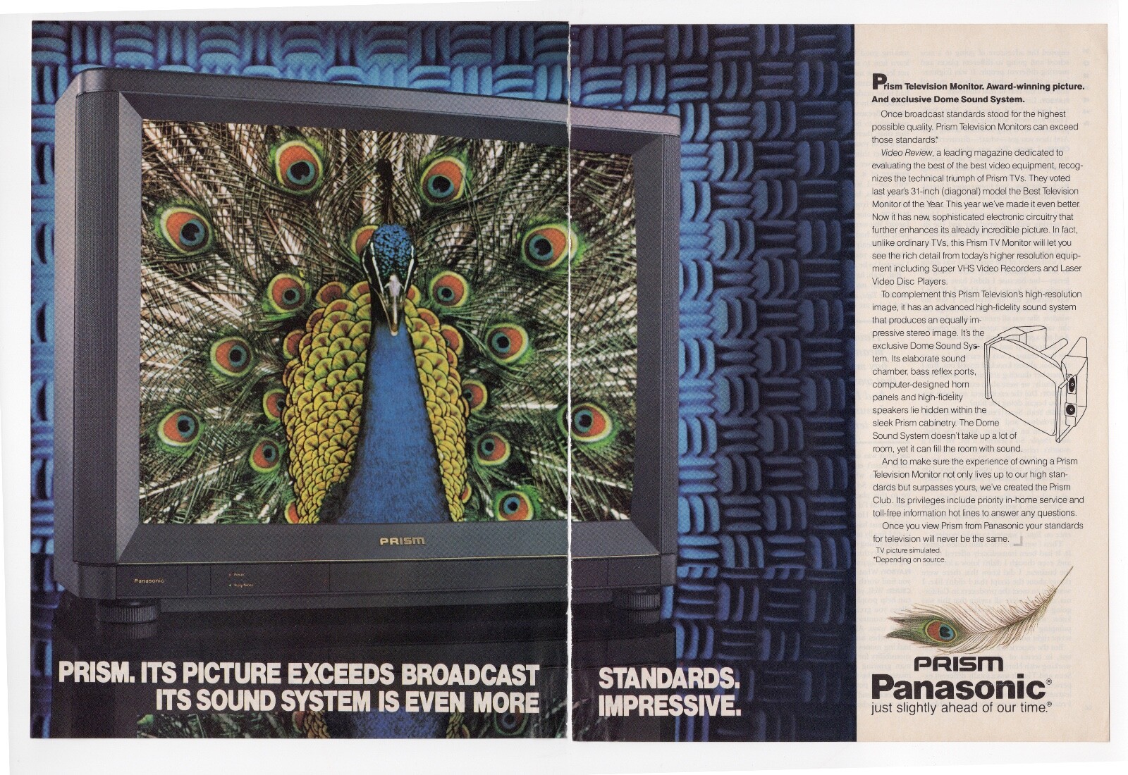 vintage 2 Page 1980s magazine print ad PANASONIC Prism Television TV color | eBay