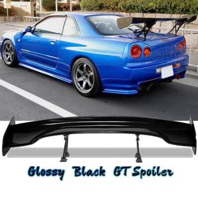47'' GT-Style Rear Trunk Wing Racing Spoiler Gloss Black For Nissan GT ...