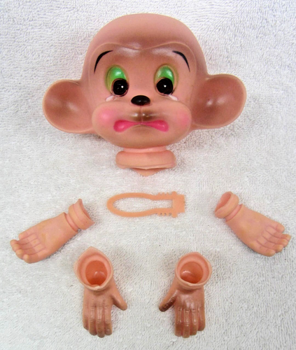 Vintage MONKEY Marionette Peter Puppet KIT PARTS Head Hands Feet; Make ...