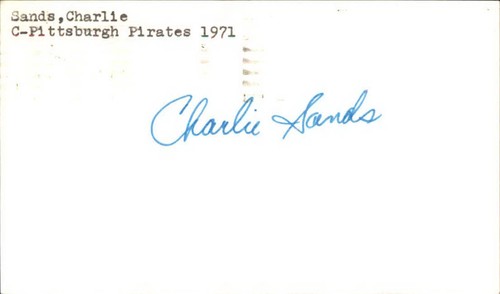 Charlie Sands Signed 3x5 Index Card Cut d.16 Yankees Pirates Autograph ...