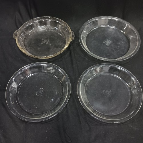 4PC PYREX Assorted Round Shaped Pie Pans Glass Cookware | eBay
