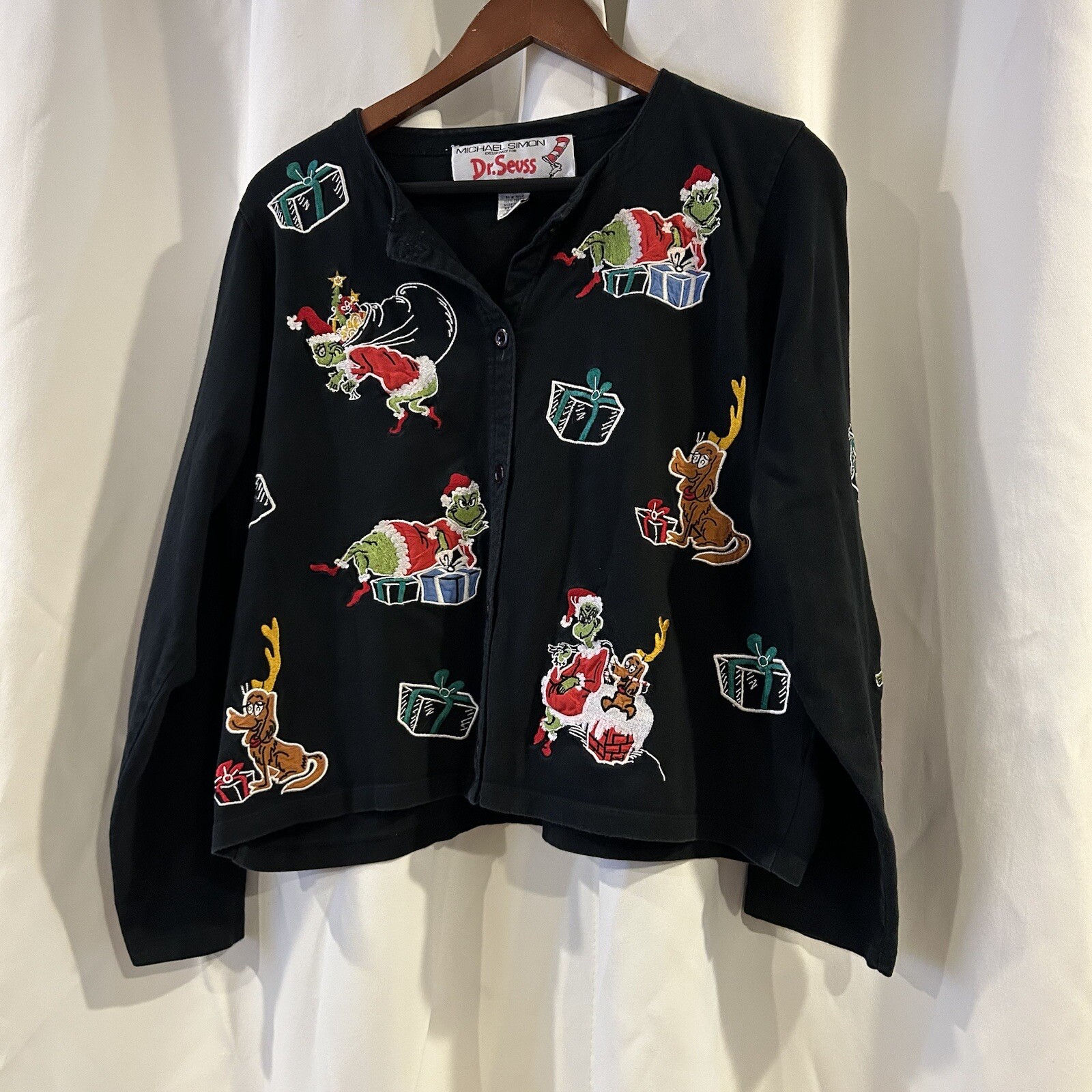Vintage Michael Simon Dr Seuss Grinch Christmas Sweat… - Gem