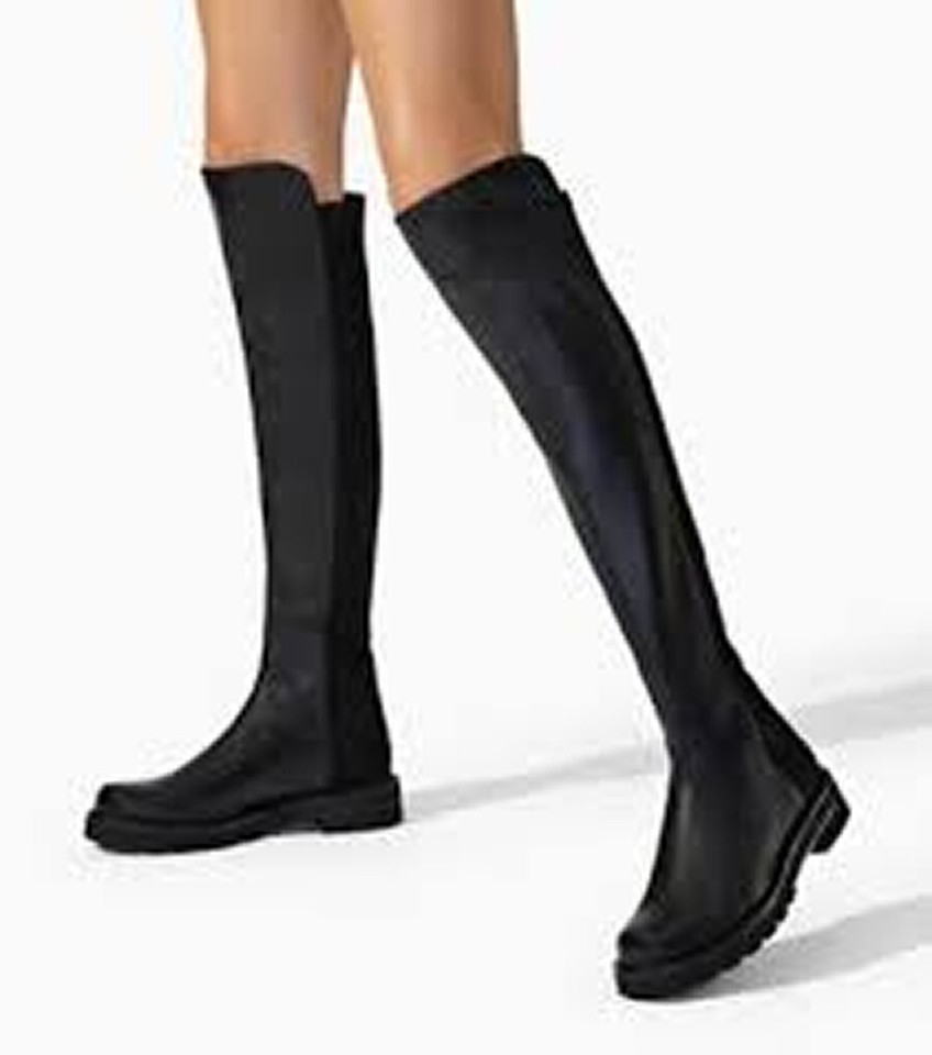 New! Stuart Weitzman 5050 Lift Boot Black Leather 7 B OTK S0387 DD304 ...