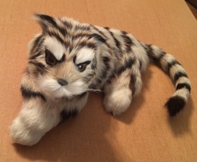Furry Life Like Stiff White Tiger Display Figurine 8" | eBay