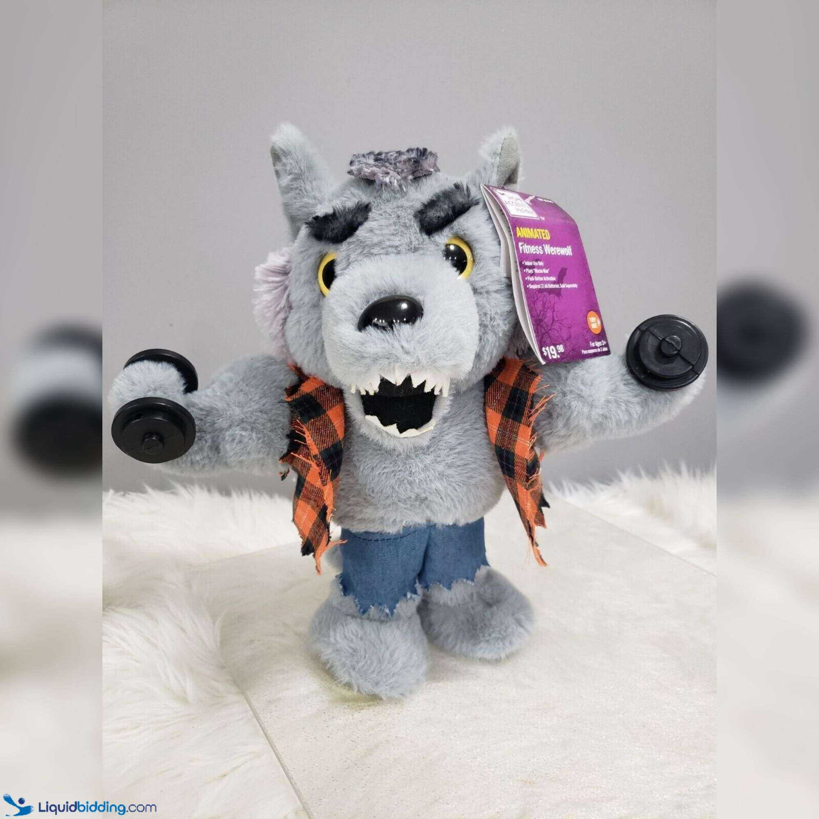 Gemmy 12" Halloween Animated Fitness Werewolf Dances Sings 'Macho Man ...