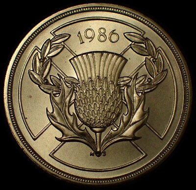 UK 2 Pounds 1986 Elizabeth II Commonwealth Games UNC Coin WCA MB1986 ...