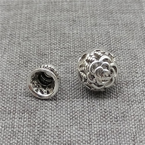 2pcs of 925 Sterling Silver Rose Flower Mala Guru Prayer Beads for ...