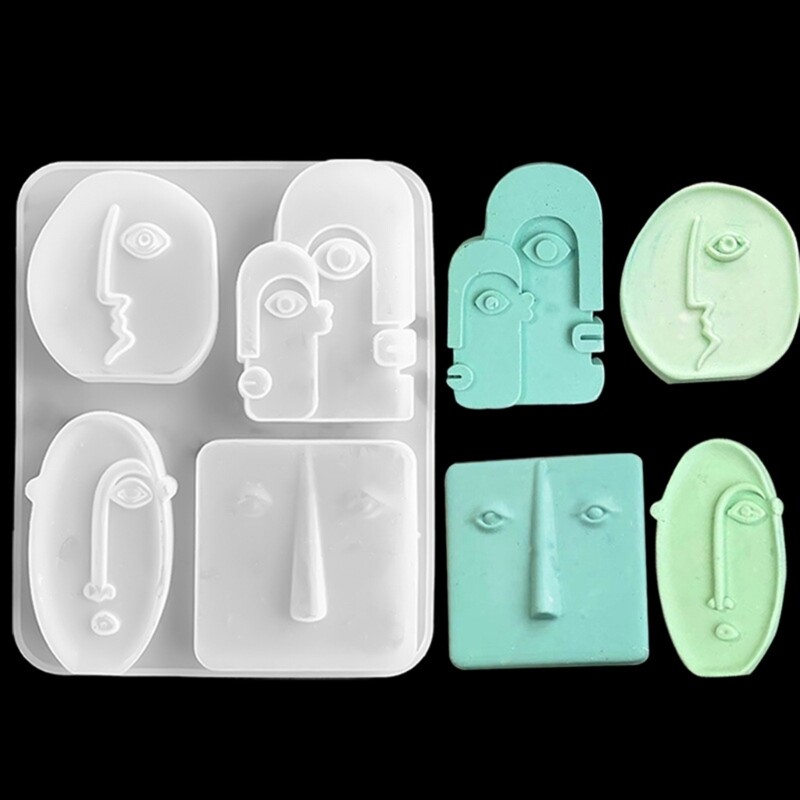 Epoxy Resin Mould 3D Human Face Mold Silicone Abstract Mold | eBay
