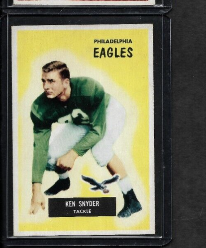 1955 BOWMAN FOOTBALL HIGH GRADE SET BREAK #63 KEN SNYDER Eagles NM Crispy! | eBay