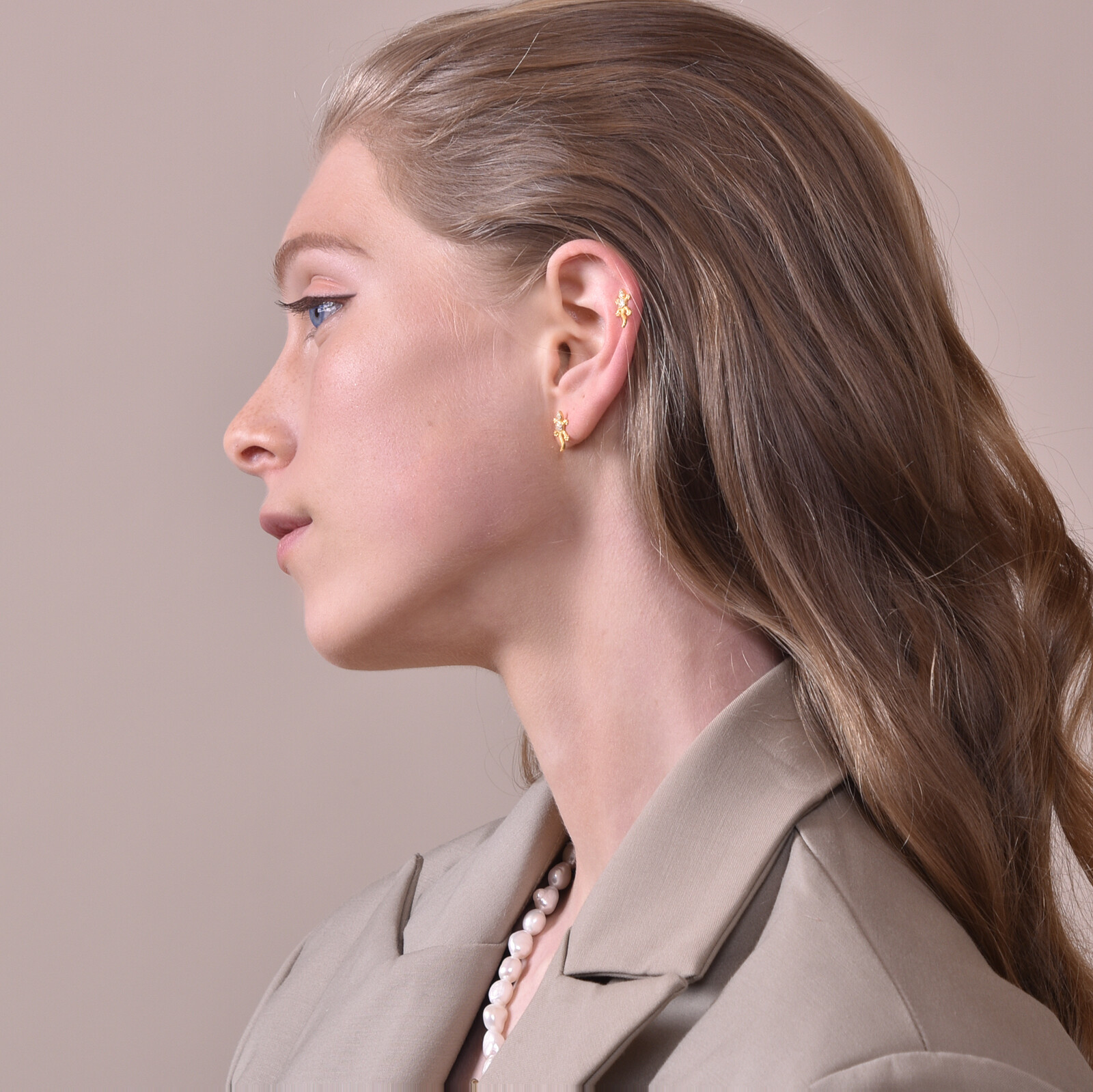 Culturesse Gwynn Gecko 9mm Screw Back Earrings Sterling Silver 18K Gold ...