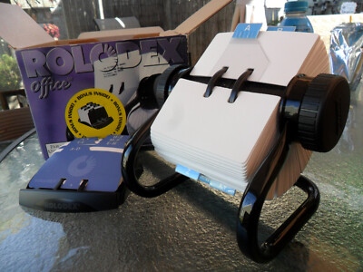 Rolodex Card File-Black tubular Base-Index Cards Dividers New In Box | eBay