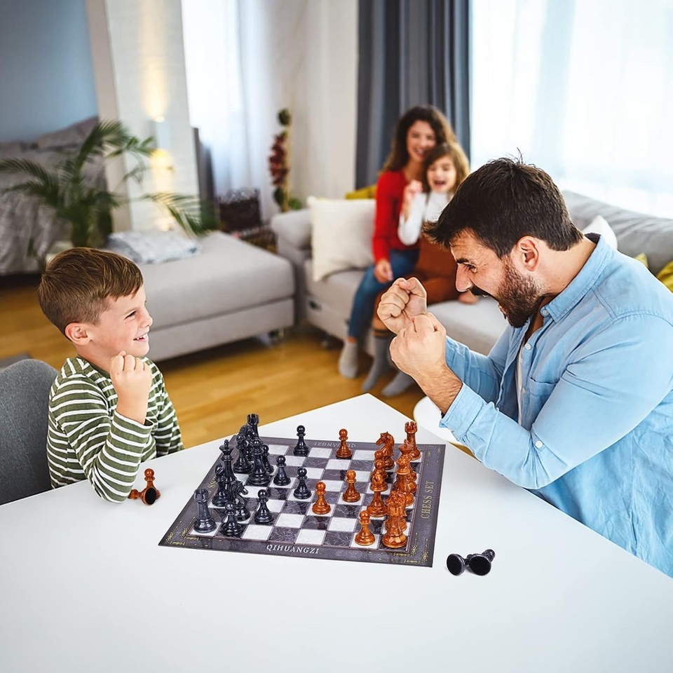 18.5" Large Chess Set for Adults Kids with Zinc Alloy Heavy Chess ...