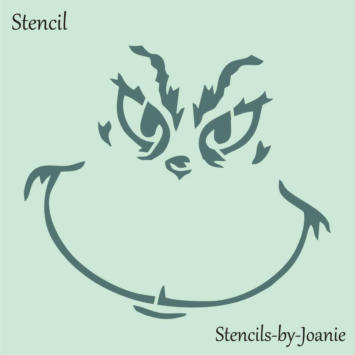Grinch Face Stencil Grinch Round Template – Pocketful Of Posies
