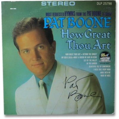 Pat Boone Signed Autographed Album Cover How Great Thou Art JSA EE19954 ...