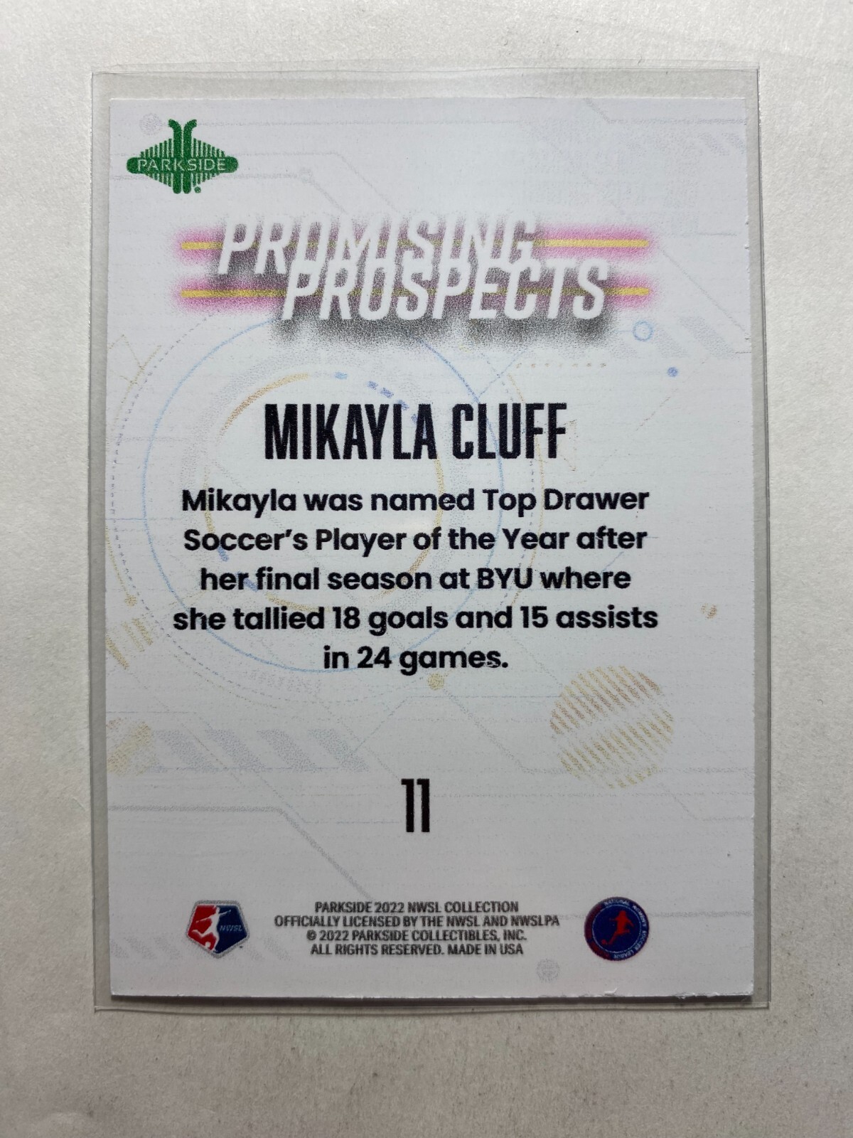 Mikayla Cluff 2022 Orlando Pride Promising Prospects Card #11 81/500 | eBay