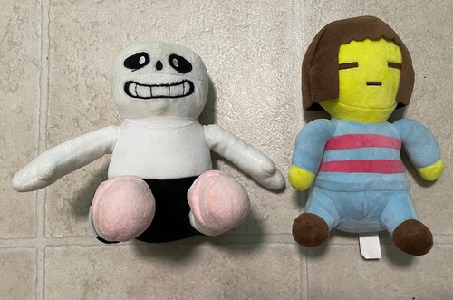 8" Undertale Character Frisk and Sans Plush Doll Soft Stuffed Toy Kids ...