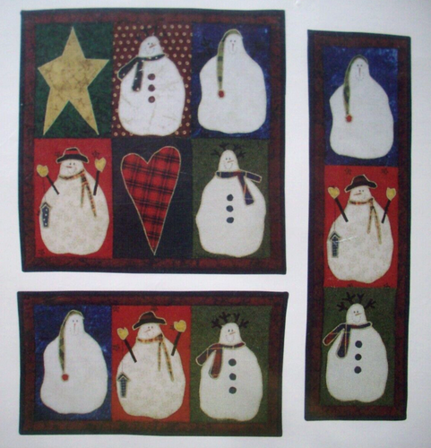 Christmas primitive Fat Snowmen applique quilt pattern *A7 | eBay