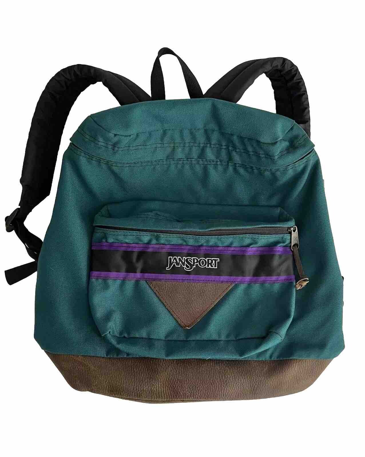 Jansport Vintage Superbreak Leather Bottom Backpack T… - Gem