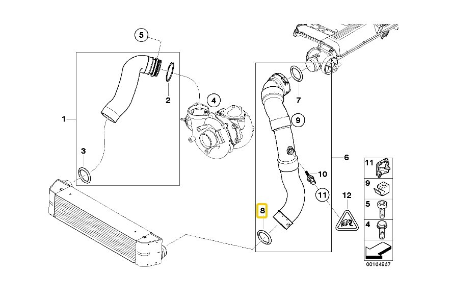 NEW GENUINE BMW 1 3 X1 X3 SERIES ENGINE INTERCOOLER SEAL GASKET ...
