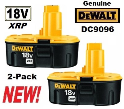NEW Genuine DeWalt 18V 18 Volt NiCd OEM Battery 2-Pack DC9096-2 XRP ...