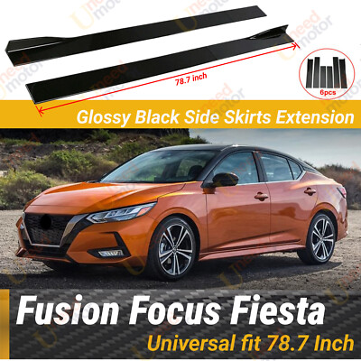 For Nissan Sentra Nismo 78.7" Rocker Panel Gloss Black Side Skirts ...