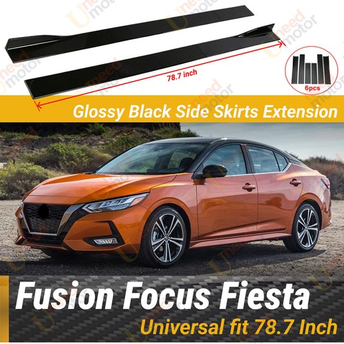 For Nissan Sentra Nismo 78.7" Rocker Panel Gloss Black Side Skirts ...