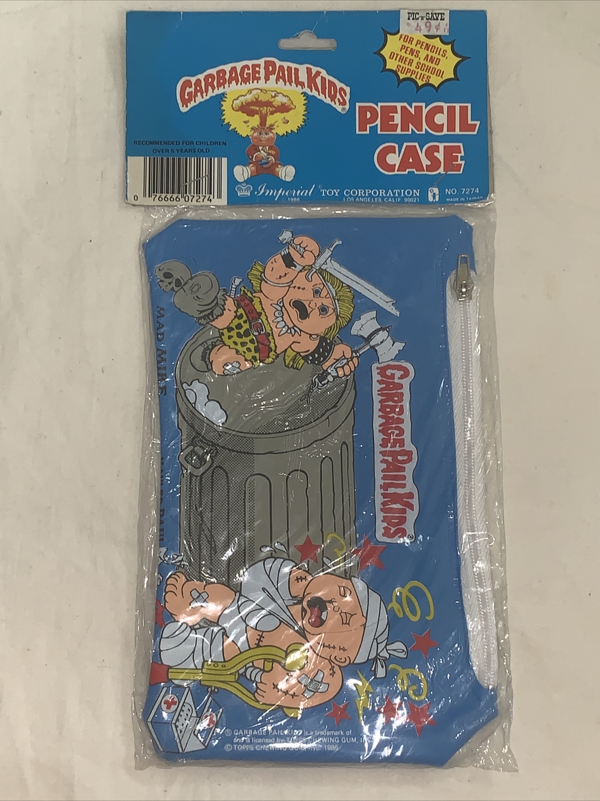 1986 Garbage Pail Kids Pencil Case UNOPENED Bad Brad Up Chuck Ailin Al ...
