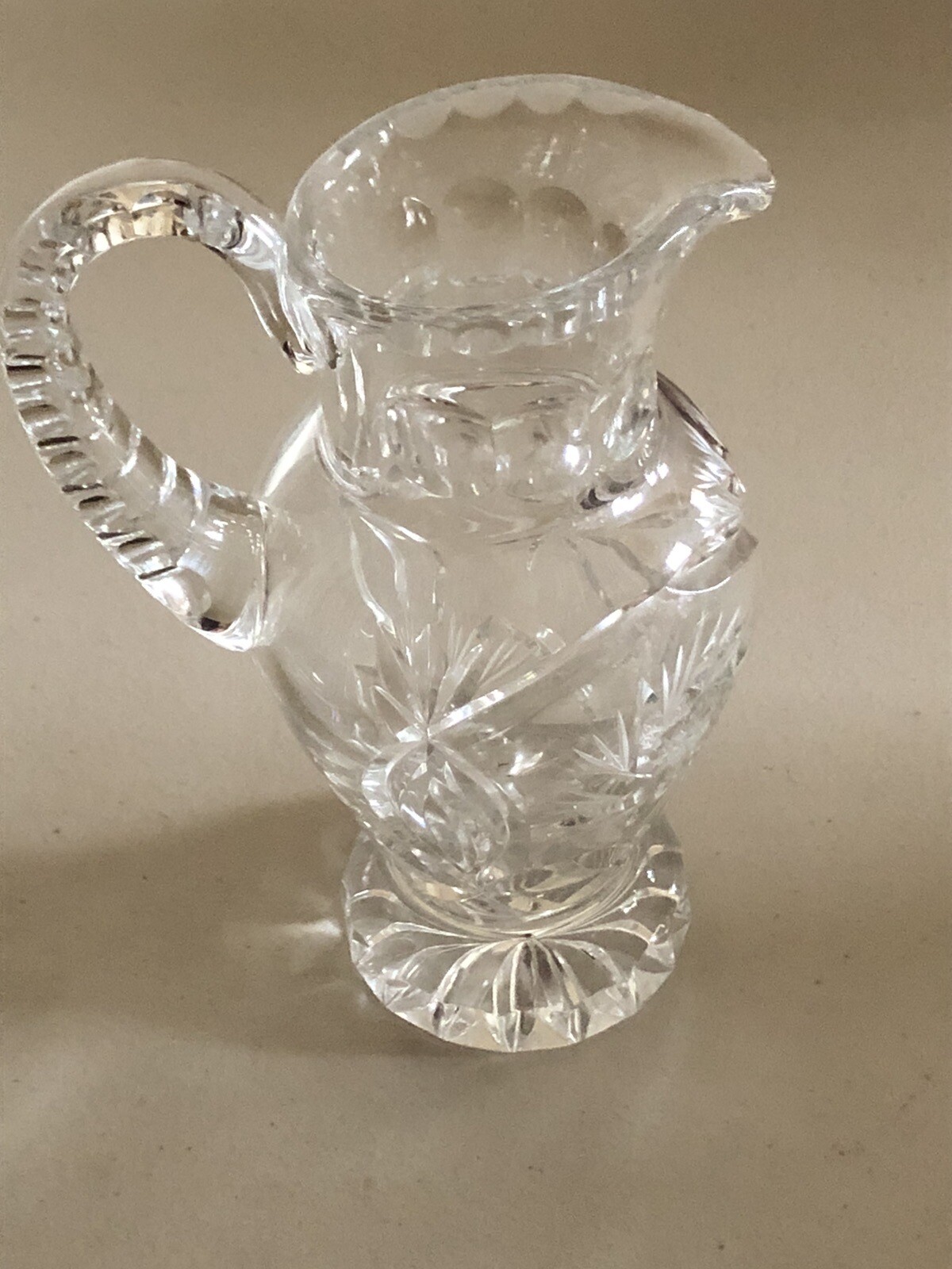 VTG 24% LEAD CRYSTAL PINWHEEL STAR SMALL PITCHER POLAND 7,25” | eBay