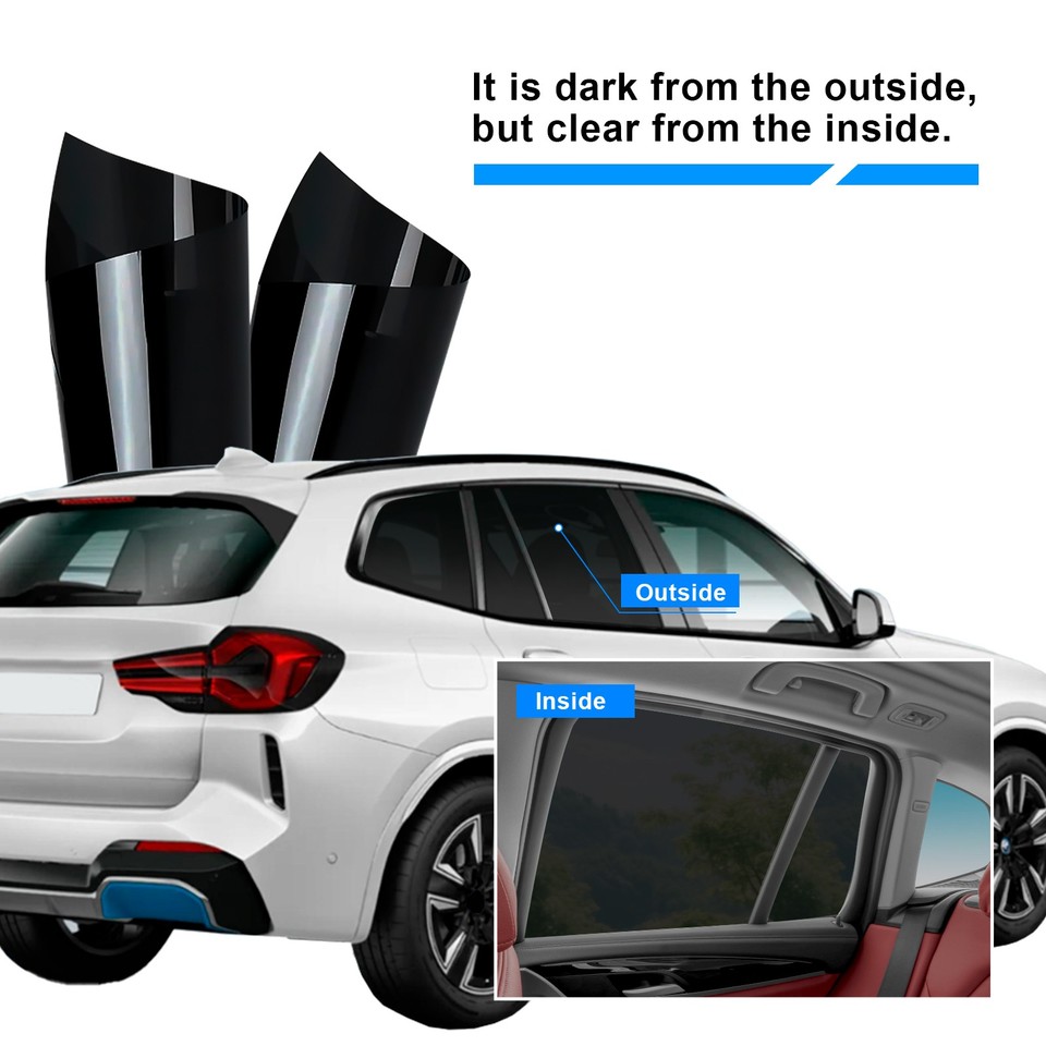 CAR WINDOW TINT FILM KIT TINTING SUPER DARK BLACK LIMO 1% 5% 15% 25% 35 ...