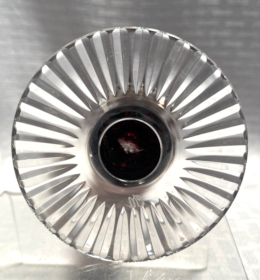 MEISSEN MEISSENER BUD VASE AMETHYST PURPLE CUT TO CLEAR CRYSTAL ...