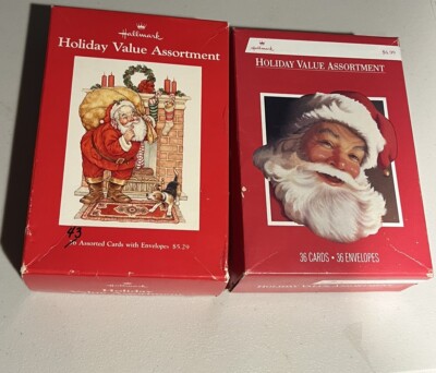 Lot of 46 Unused Hallmark Value Assortment Christmas Cards in 2 Boxes ...