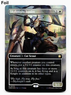 Skyknight Squire (Borderless) - MANA FOIL - [Foundations] MTG Magic NM ...