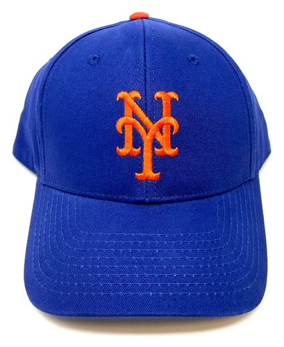 MLB NEW YORK METS LOGO ROYAL BLUE ADJUSTABLE CURVED BILL BASEBALL HAT ...