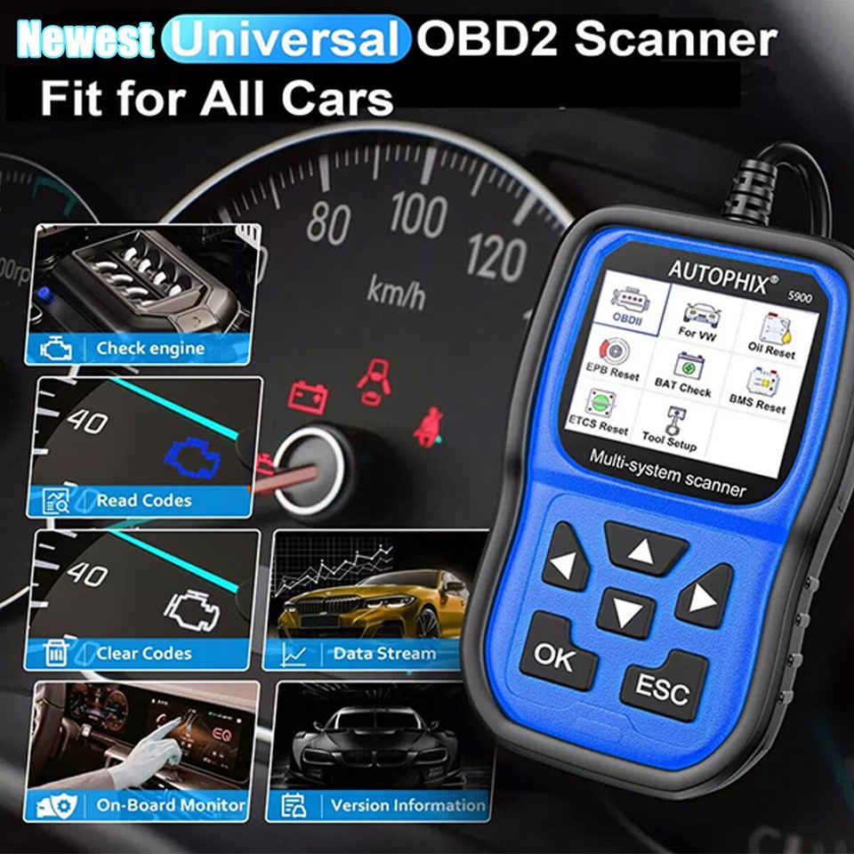AUTOPHIX 5600 All System OBD2 Scanner Diagnostic EPB ABS Oil TPS Car ...