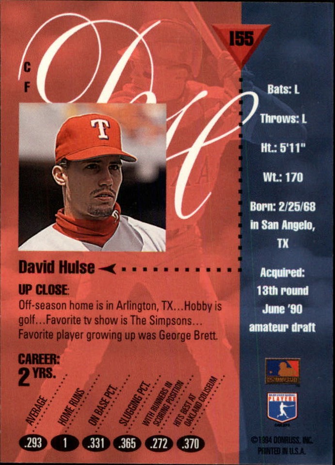 1994 Studio #155 David Hulse | eBay