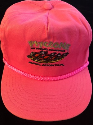 Vintage Psyclone Hat Roller Coaster Magic Mountain Rare Hot Pink 90s ...