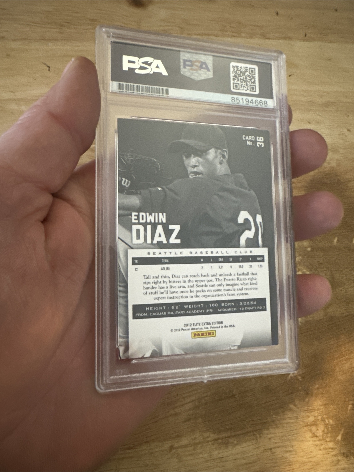 Edwin Diaz Rookie Autograph PSA 10 Gem Mint Collector Card RC Panini ...