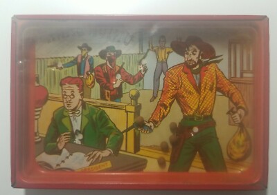 ☆VINTAGE☆ BANK ROBBERY POCKET GAME TOY MFD. BY A&A AMERICAN METAL TOY ...