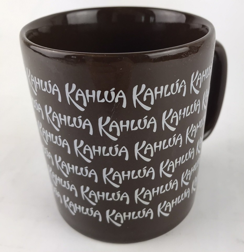 Kahlua Coffee Liqueur Mug Cup Dark Chocolate Brown White Logo Vintage ...