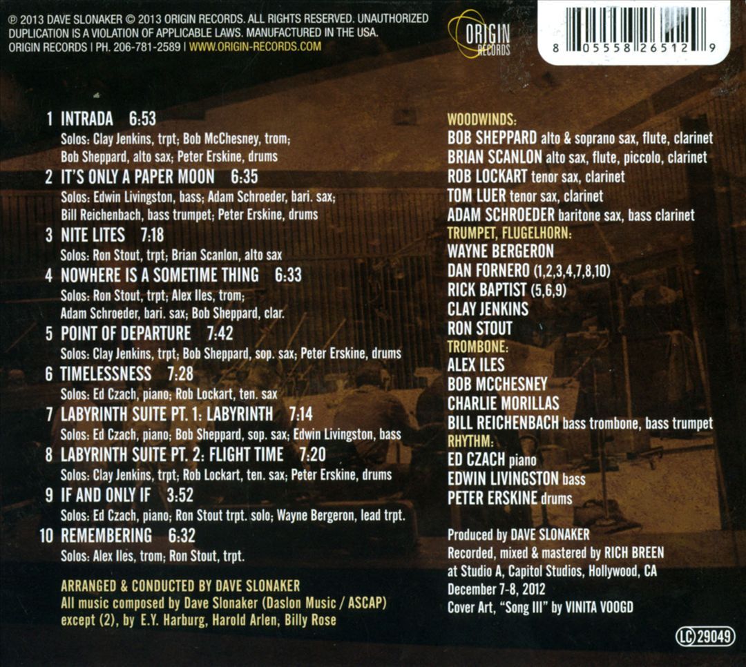 DAVE SLONAKER BIG BAND - INTRADA [DIGIPAK] NEW CD 805558265129| eBay